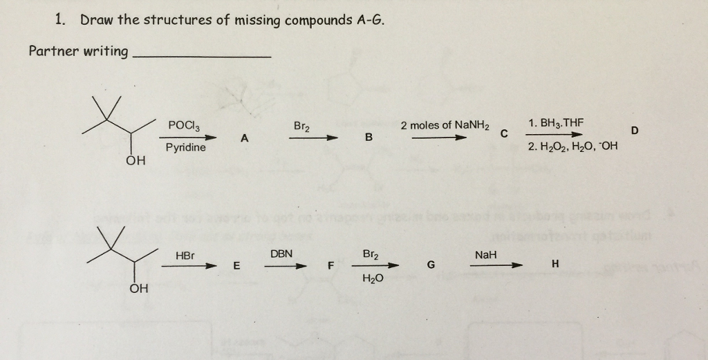 Solved 1. Draw the structures of missing compounds A-G. | Chegg.com