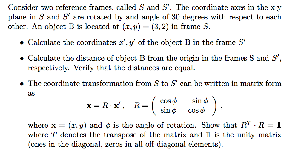 Solved Consider two reference frames, called S and S'. The | Chegg.com