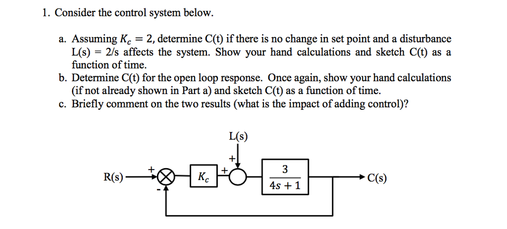 Solved 1. Consider the control system below. a. Assuming | Chegg.com