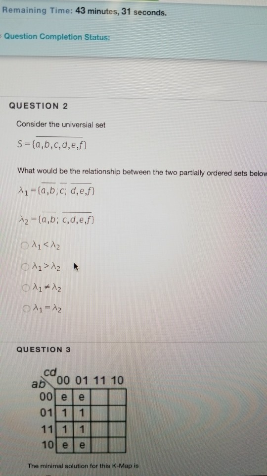 Solved Consider the universal set S = {a, b, c, d, e, f-) | Chegg.com