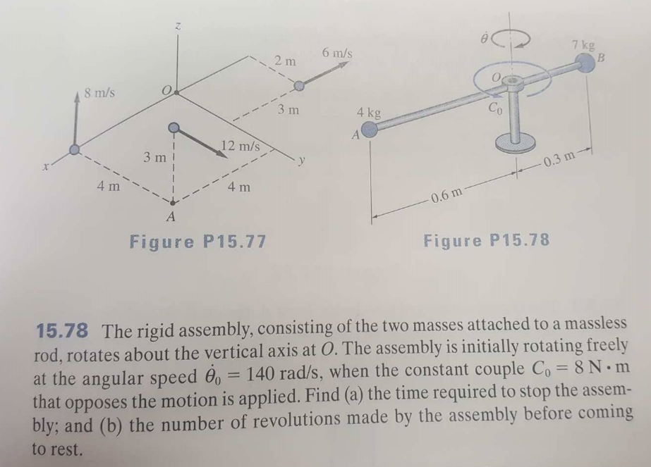 Solved The rigid assembly, consisting of the two masses | Chegg.com