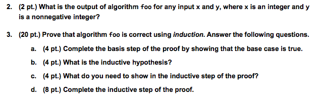 Solved procedure foo(x, y) Input: x: integer, y: | Chegg.com