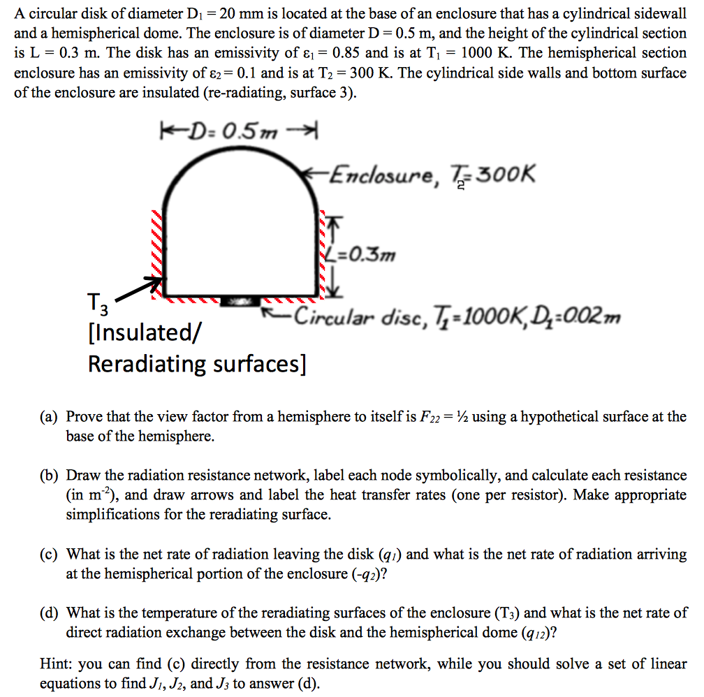 Solved A circular disk of diameter D 20 mm is located at the | Chegg.com