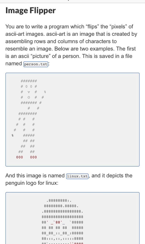 Solved Image Flipper You are to write a program which | Chegg.com