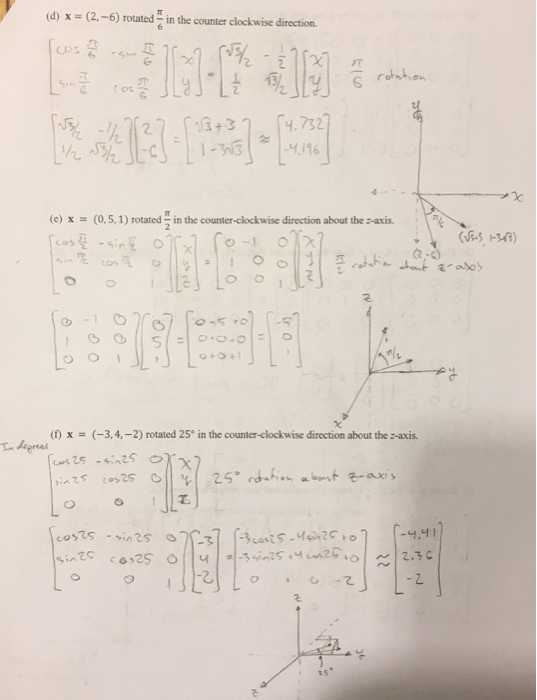 Solved 4. [18 pts) Determine the new point after applying | Chegg.com