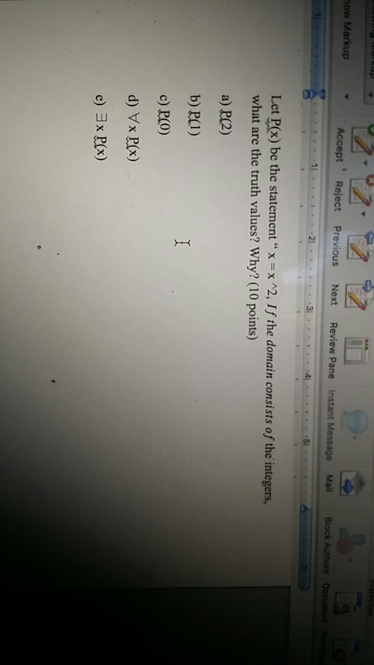 Solved ow Markup Accept Reject Previous Next Review Pane | Chegg.com