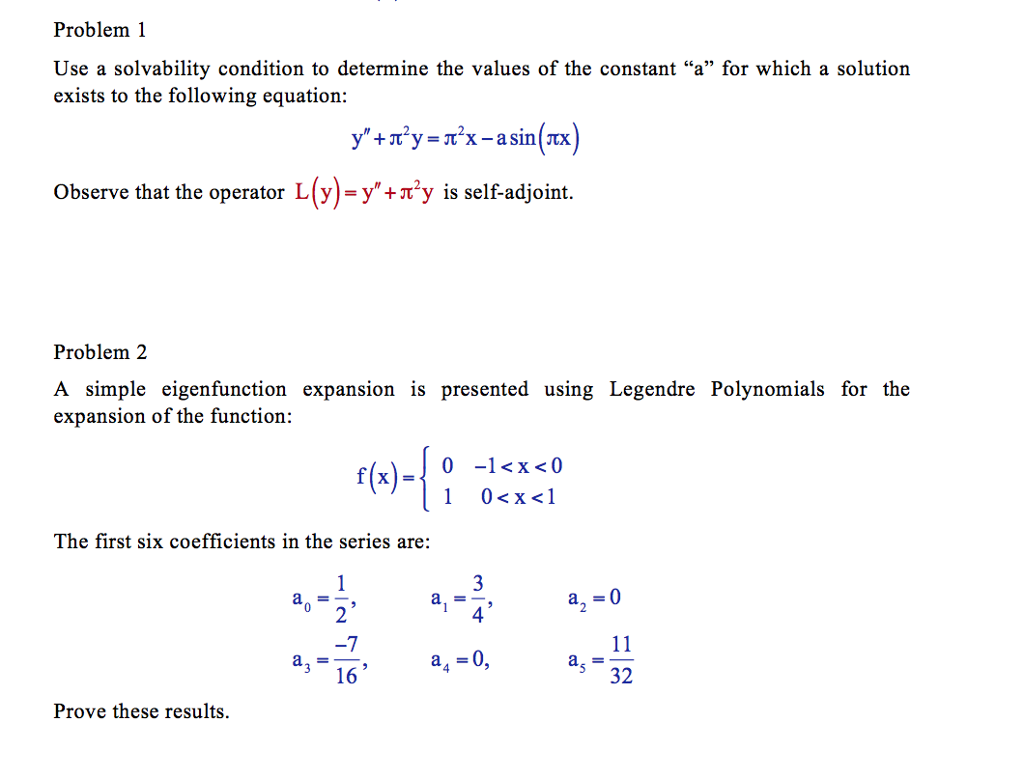 Solved Problem 1 Use A Solvability Condition To Determine