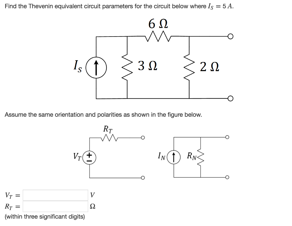 Solved Find the Thevenin equivalent circuit parameters for | Chegg.com