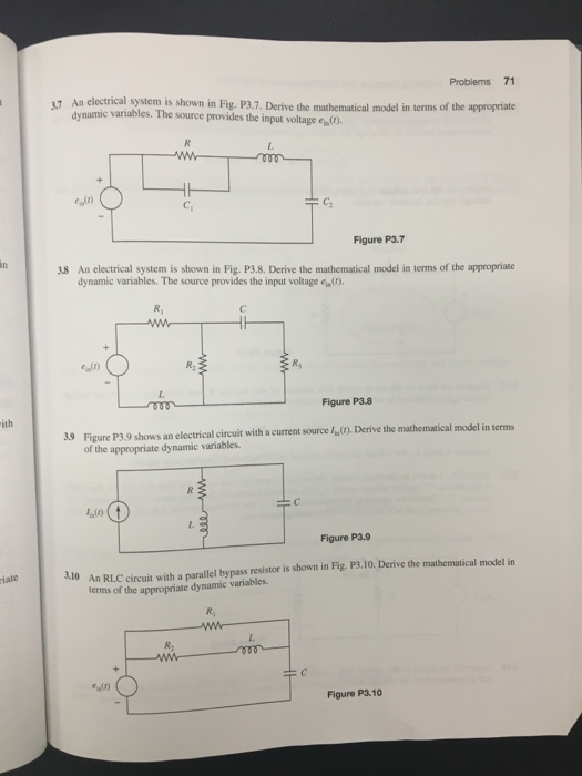 Solved An electrical system is shown in fig. P2.7. Derive | Chegg.com