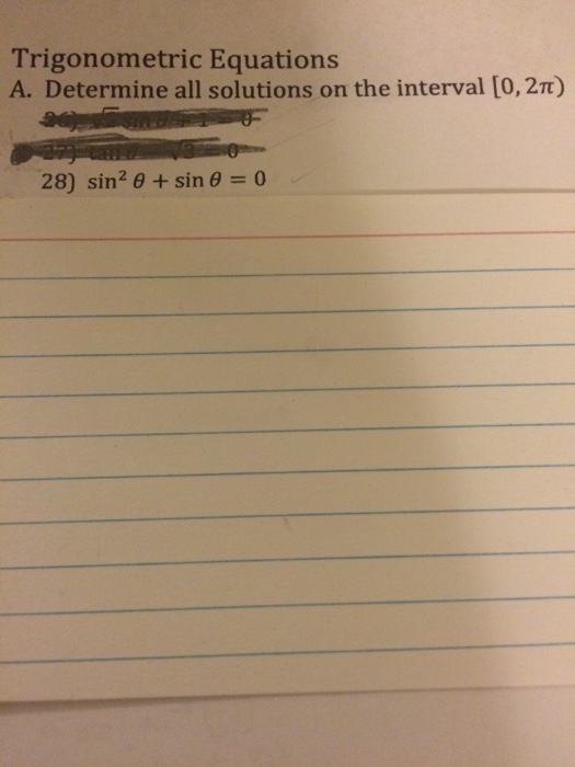 Solved Trigonometric Equations A. Determine all solutions | Chegg.com