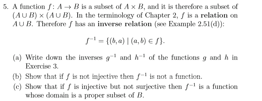 Solved 5. A function f: A right arrow B is a subset of A x | Chegg.com