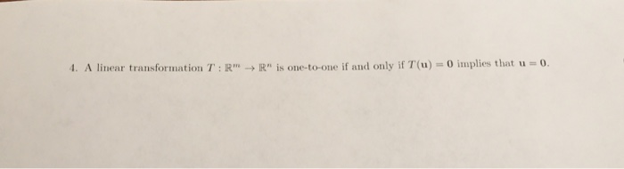Solved A linear transformation T: R^m rightarrow R^n is | Chegg.com