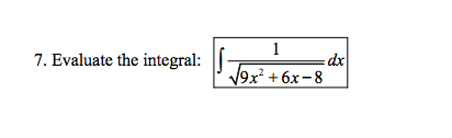 Solved Evaluate the integral: integral 1/squareroot 9x^2 + | Chegg.com