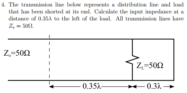 Solved The transmission line below represents a distribution | Chegg.com