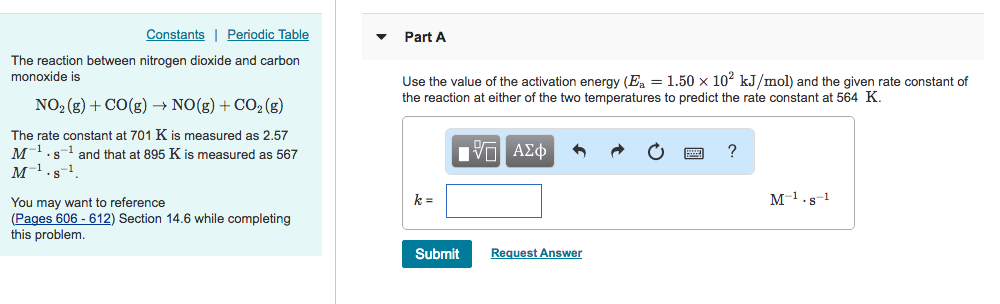 Solved Constants | Periodic Table Part A The reaction | Chegg.com