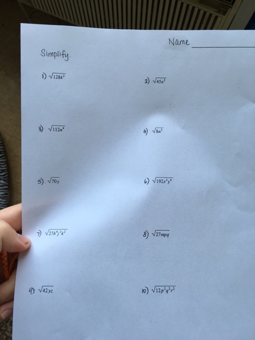 Solved Simplify squareroot 128 k^2 squareroot 45 n^2 | Chegg.com