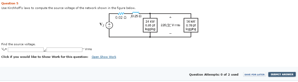 Solved Use Kirchhoff's laws to compute the source voltage of | Chegg.com