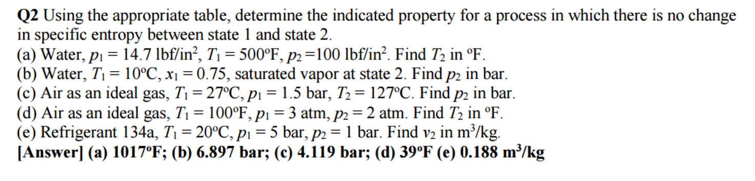Solved Q2 Using the appropriate table, determine the | Chegg.com