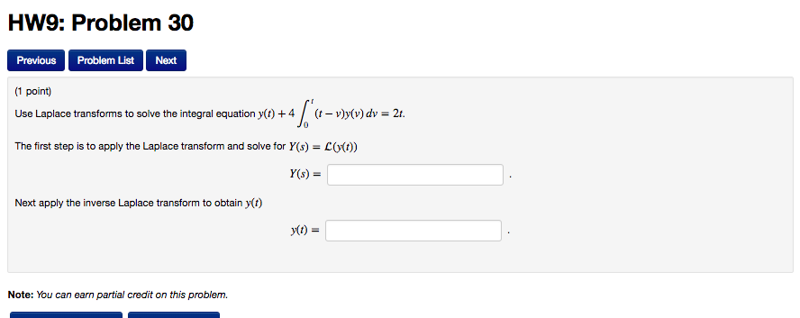 Solved HW9: Problem 30 Previous Problem ListNext (1 point) | Chegg.com