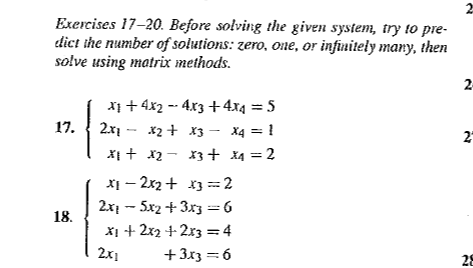 Solved Exercises 17-20. Before solving the given system, try | Chegg.com