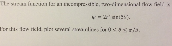 Solved The stream function for an incompressible, | Chegg.com