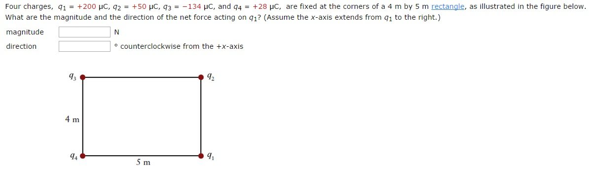 Solved I've tried calculating kq1q2 / r^2 + kq1q3 / r^2 + | Chegg.com