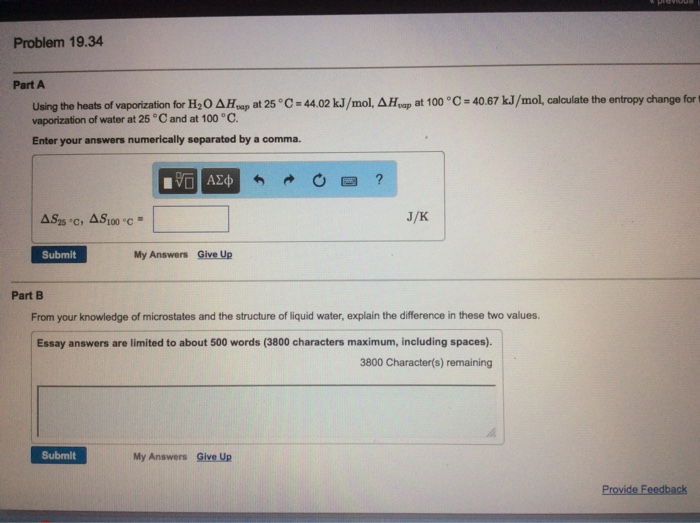 Solved Using the heats of vaporization for H_2O Delta H_vap | Chegg.com