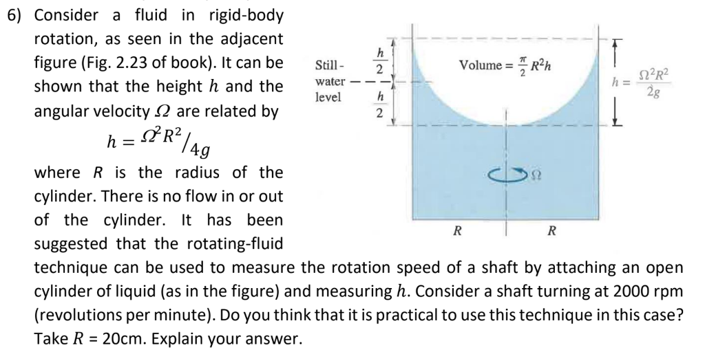 Solved 6) Consider a fluid in rigid-body rotation, as seen | Chegg.com