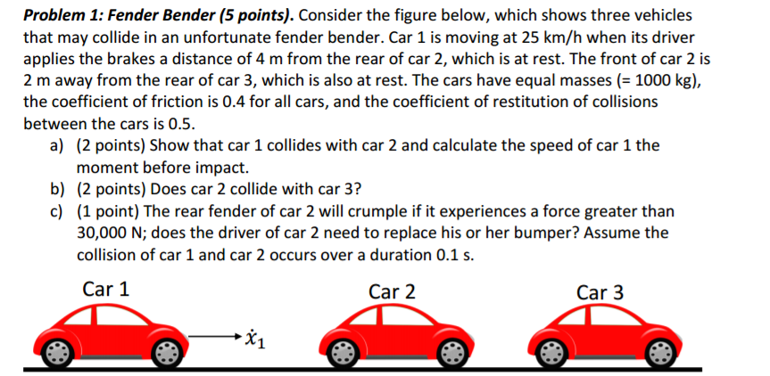 Solved Consider the figure below, which shows three vehicles | Chegg.com