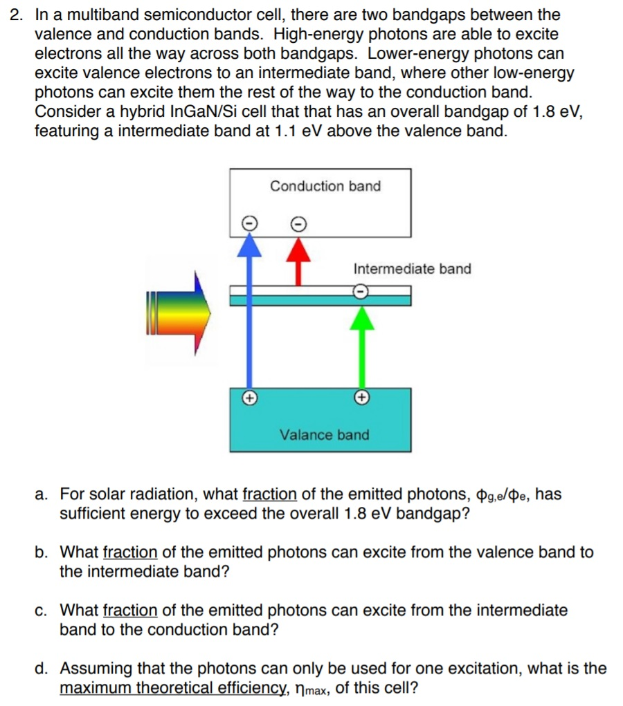 2. In a multiband semiconductor cell, there are two | Chegg.com