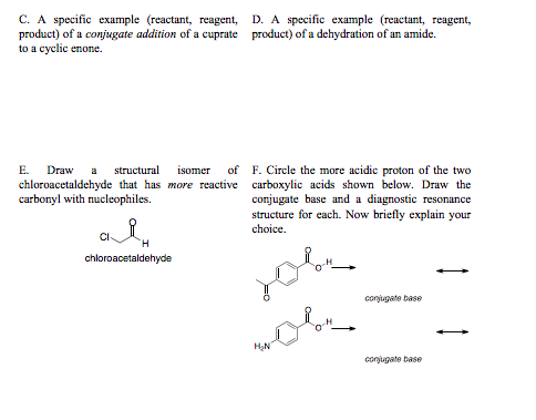 Solved C. A specific example (reactant, reagent, product) of | Chegg.com