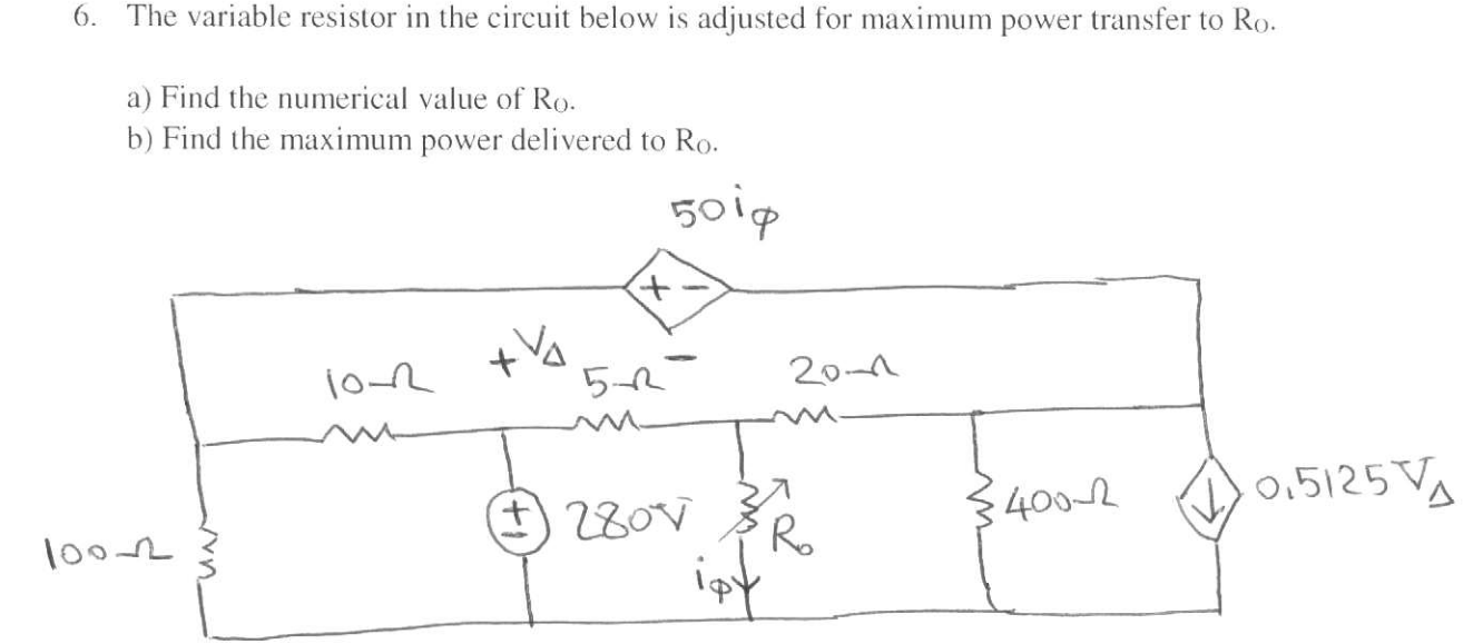 Solved The variable resistor in the circuit below is | Chegg.com