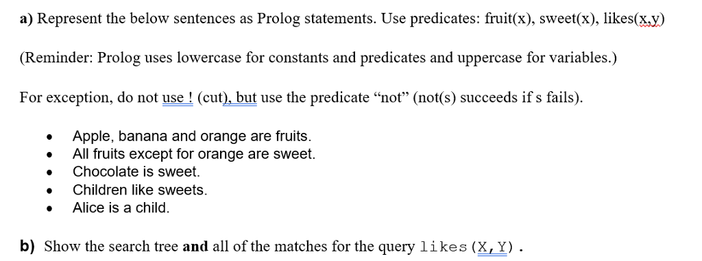 a) Represent the below sentences as Prolog | Chegg.com