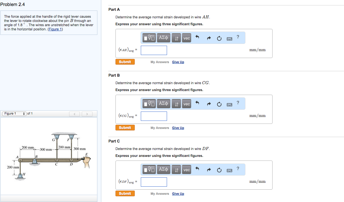 Solved Problem 2.4 The force applied at the handle of the | Chegg.com