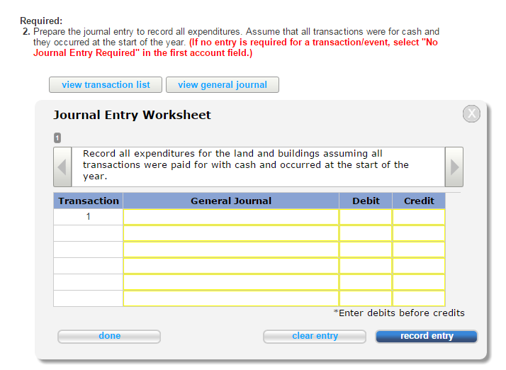 Solved General Journal Entry Worksheet Options | Chegg.com