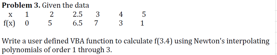 Write A User Defined Vba Function To Calculate F34 