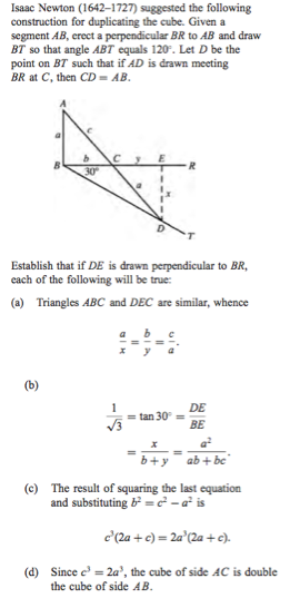 Isaac Newton (1642-1727) suggested the following | Chegg.com