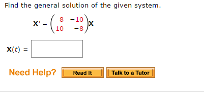 Solved Find the general solution of the given system. x' = | Chegg.com