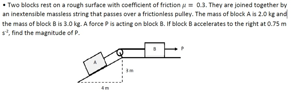 Solved ·Two blocks rest on a rough surface with coefficient | Chegg.com