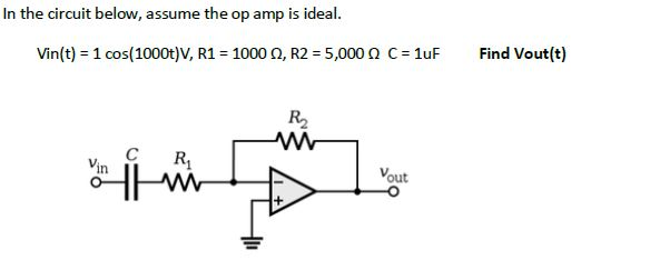 Solved In the circuit below, assume the op amp is ideal | Chegg.com