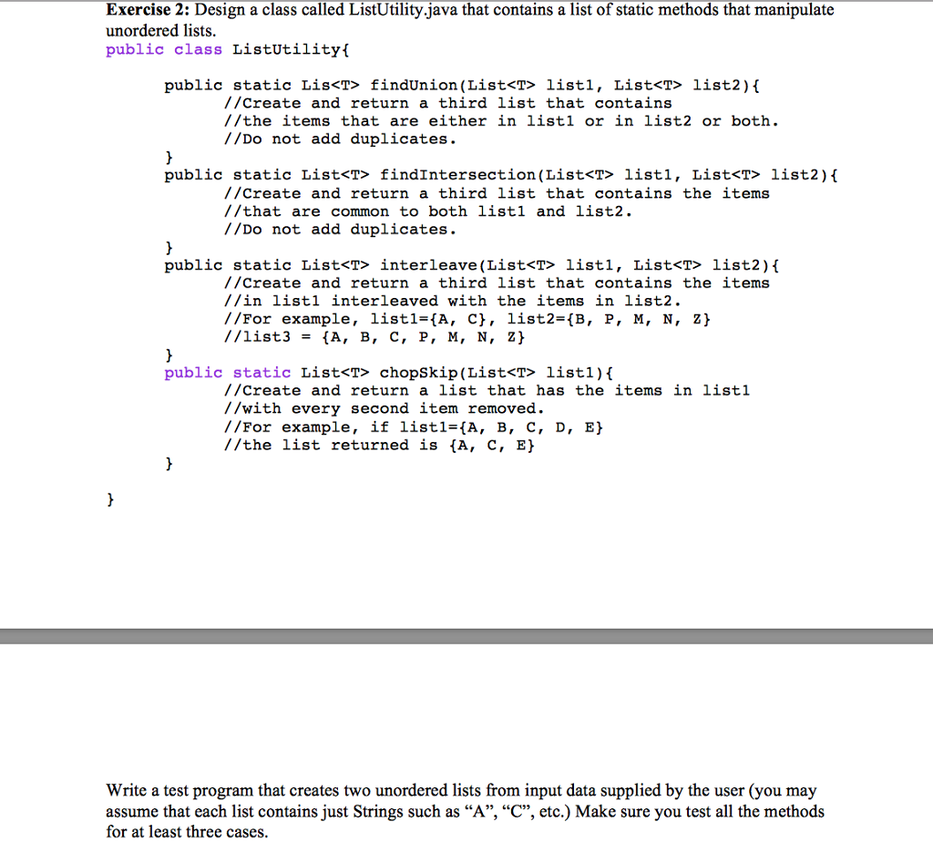 Solved Exercise 1: Develop an application (similar to the | Chegg.com
