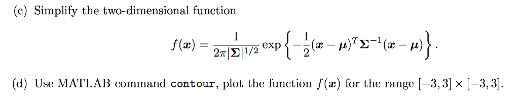 Solved Simplify the two-dimensional function f(x) = 1/2 pi | Chegg.com