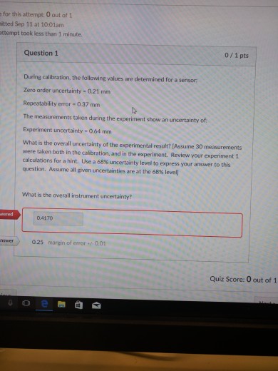 During calibration, the following values are | Chegg.com