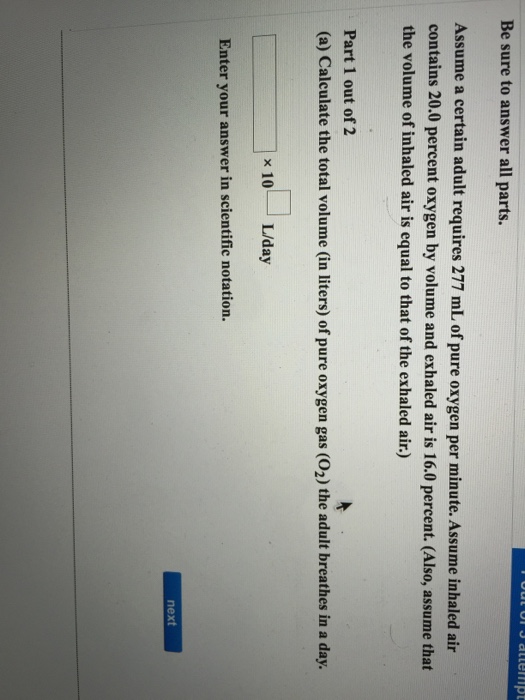Solved Be sure to answer all parts. Assume a certain adult | Chegg.com