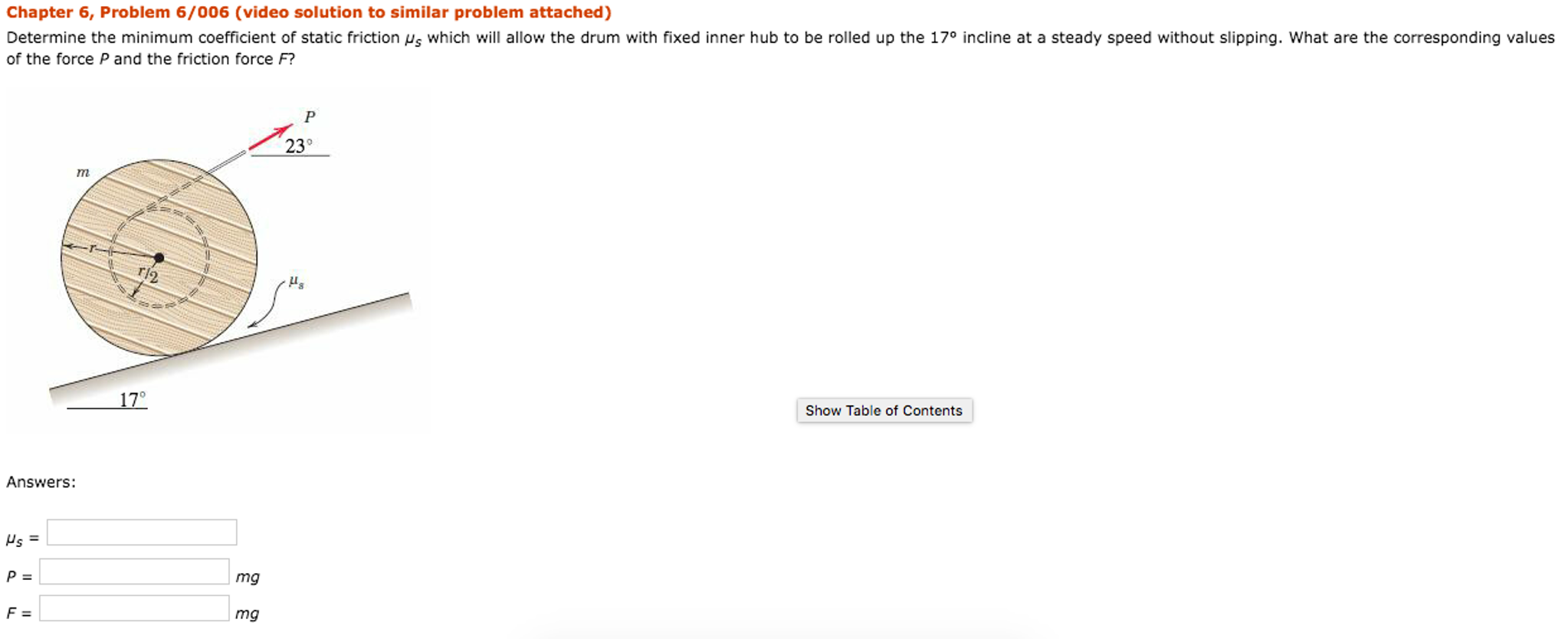 Solved Determine the minimum coefficient of static friction | Chegg.com