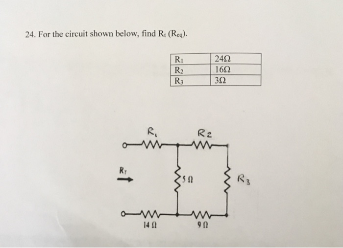 Solved 24. For the circuit shown below, find Rt (Req). R2 14 | Chegg.com