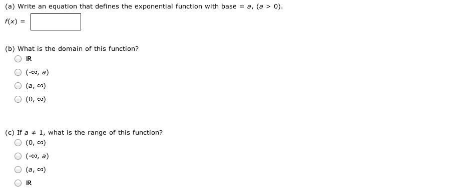 Solved Write an equation that defines the exponential | Chegg.com