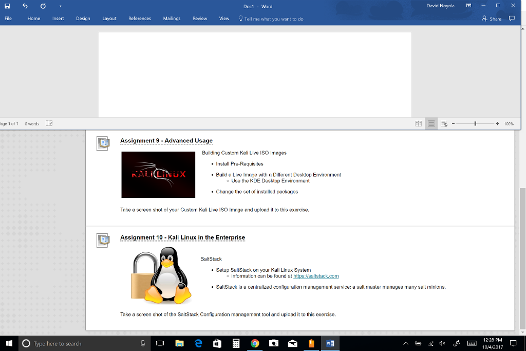 H勺σ Doc1- Word David Noyola困- × File Home Insert | Chegg.com