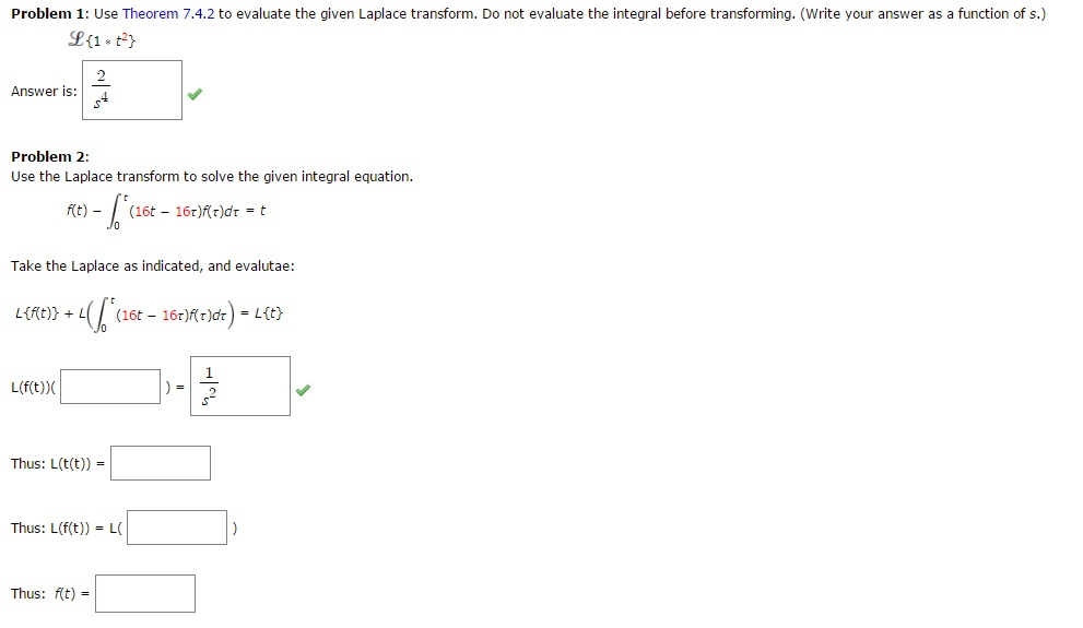 Solved Use Theorem 7.4.2 to evaluate the given Laplace | Chegg.com