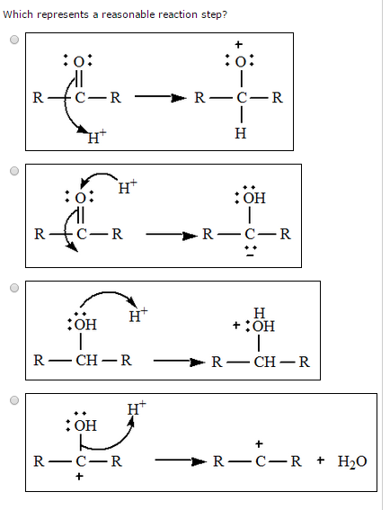 Solved Which represents a reasonable reaction step? | Chegg.com